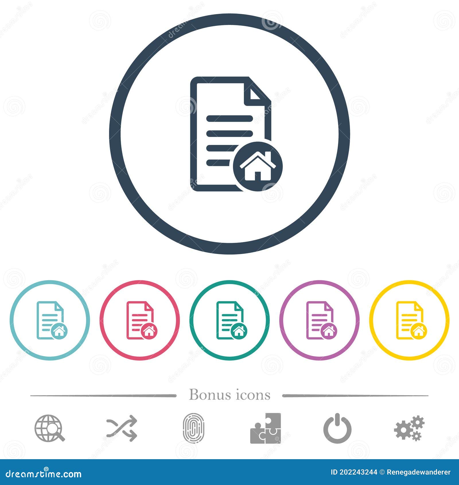 Default Document Flat Color Icons in Round Outlines Stock Vector ...