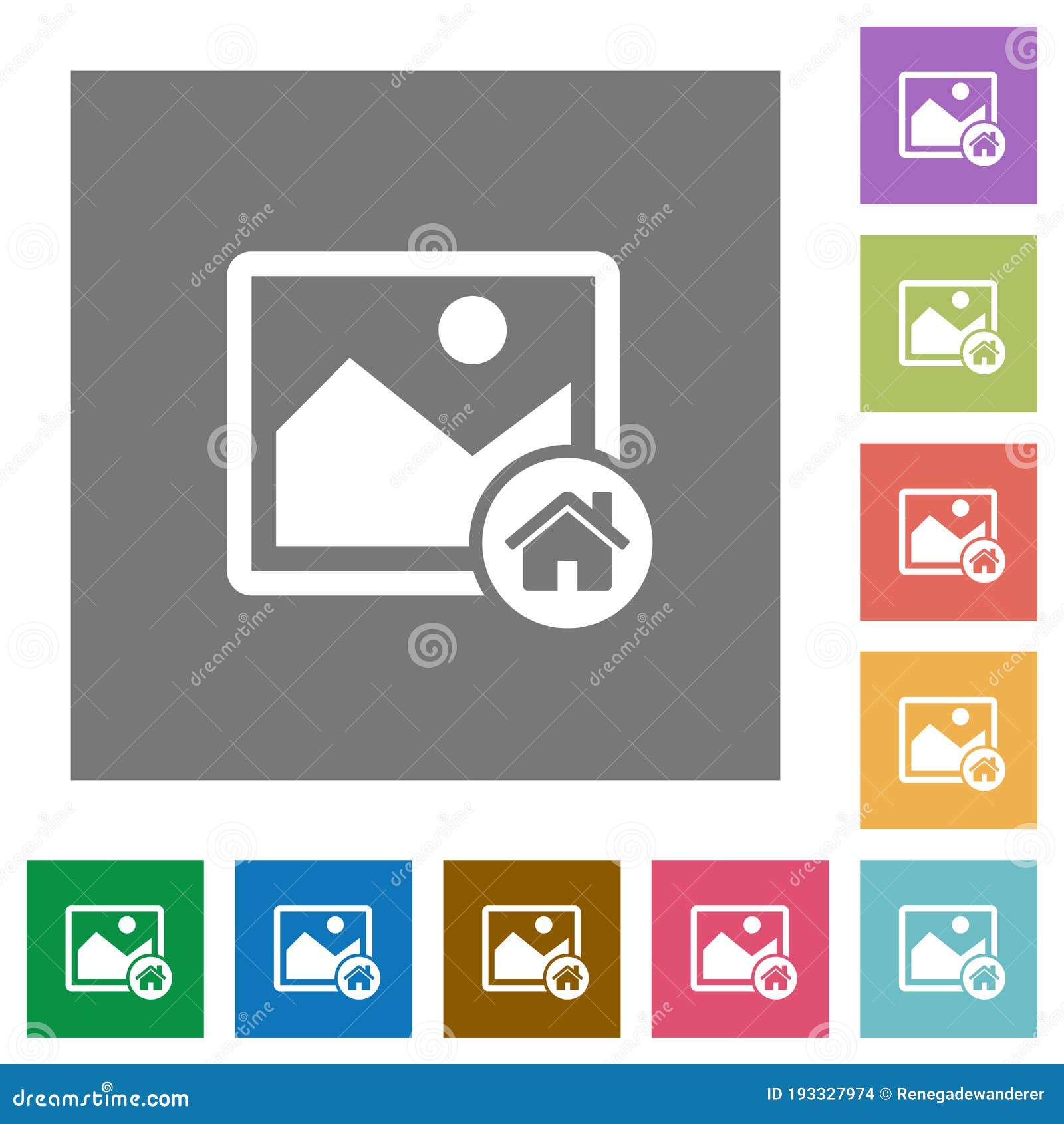Default Image Square Flat Icons Stock Vector - Illustration of mustard ...