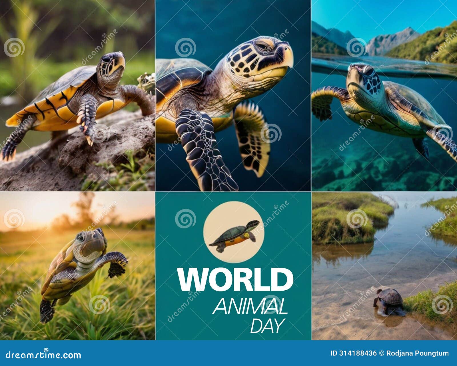 Default Instagram Post Design Template for Turtles Stock Illustration - Illustration of island ...