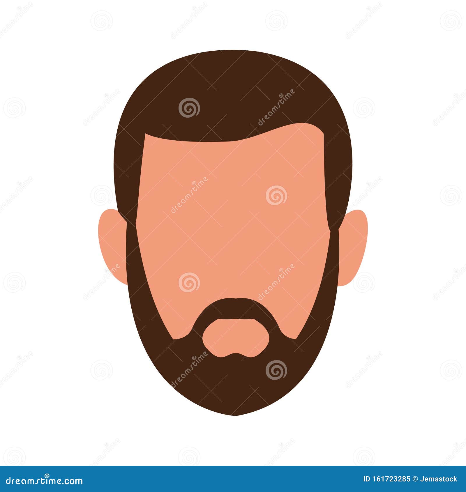 Default Man with Beard, Flat Design Stock Vector - Illustration of ...