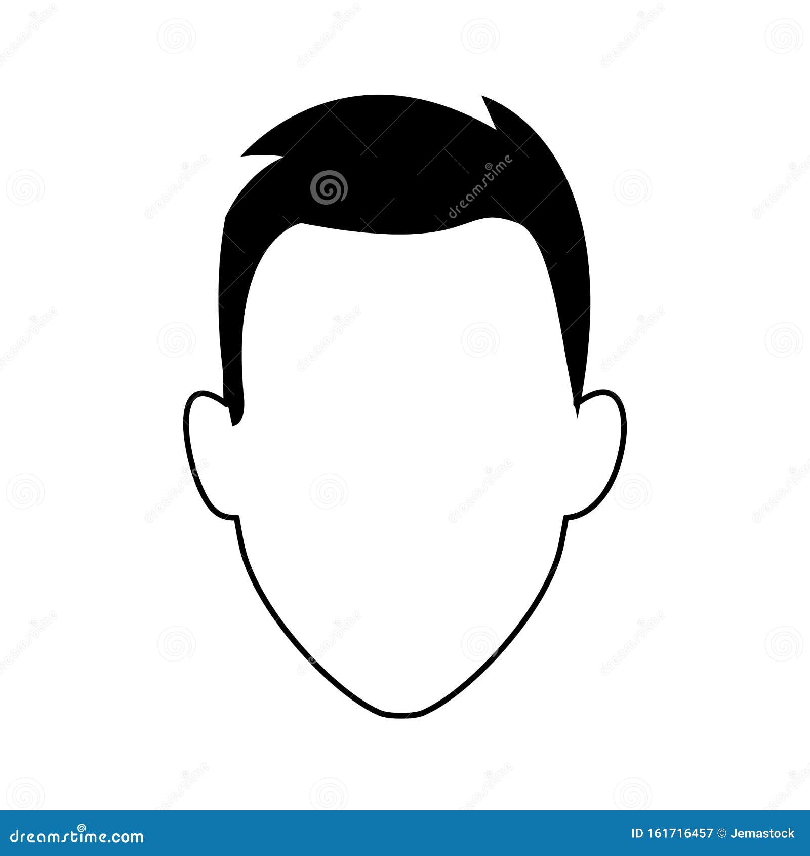 Default Man Face Icon, Flat Design Stock Vector - Illustration of ...