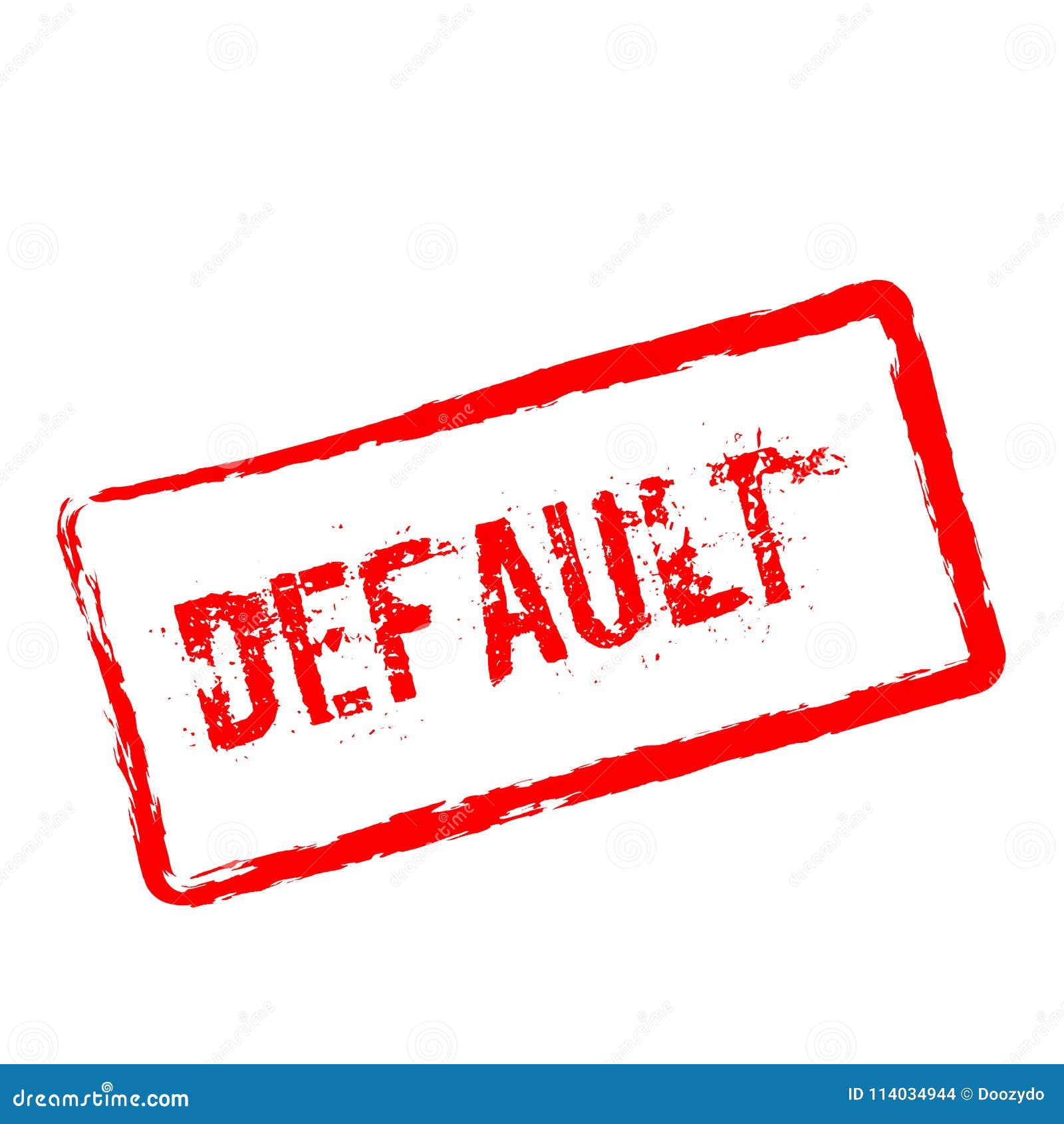 Default Red Rubber Stamp Isolated on White. Stock Vector - Illustration ...
