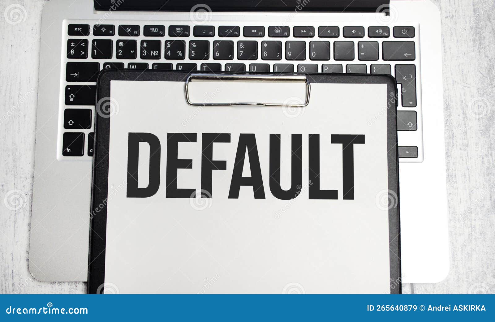 Default Words on Paper Tablet on Laptop Stock Image - Image of america ...