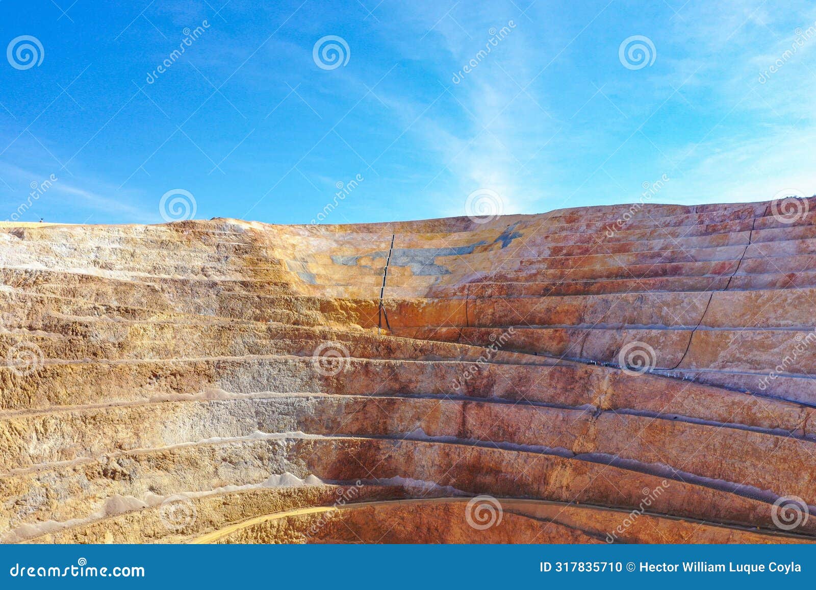 Open Pit Mine in Full Operation, with Machinery Extracting Minerals ...