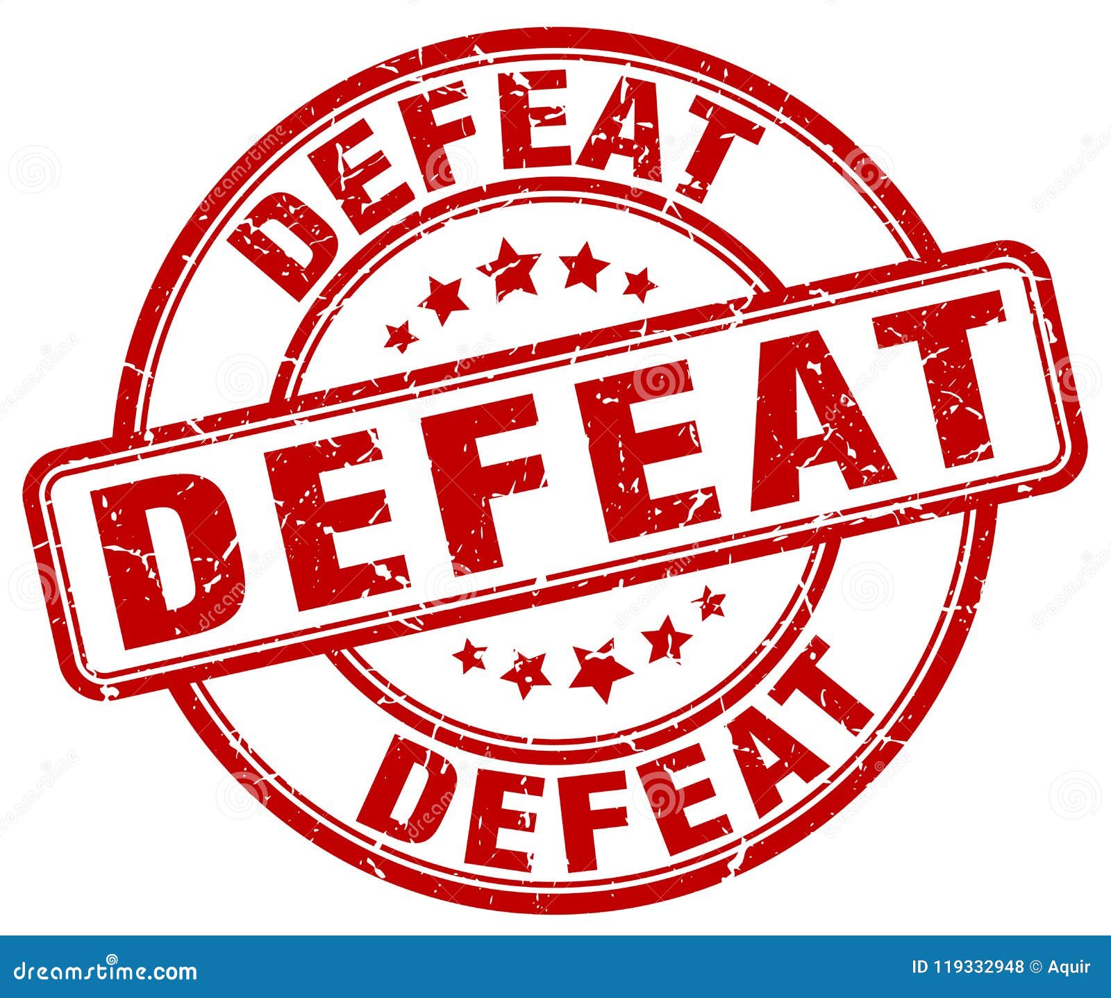Defeat red stamp stock vector. Illustration of circle - 119332948