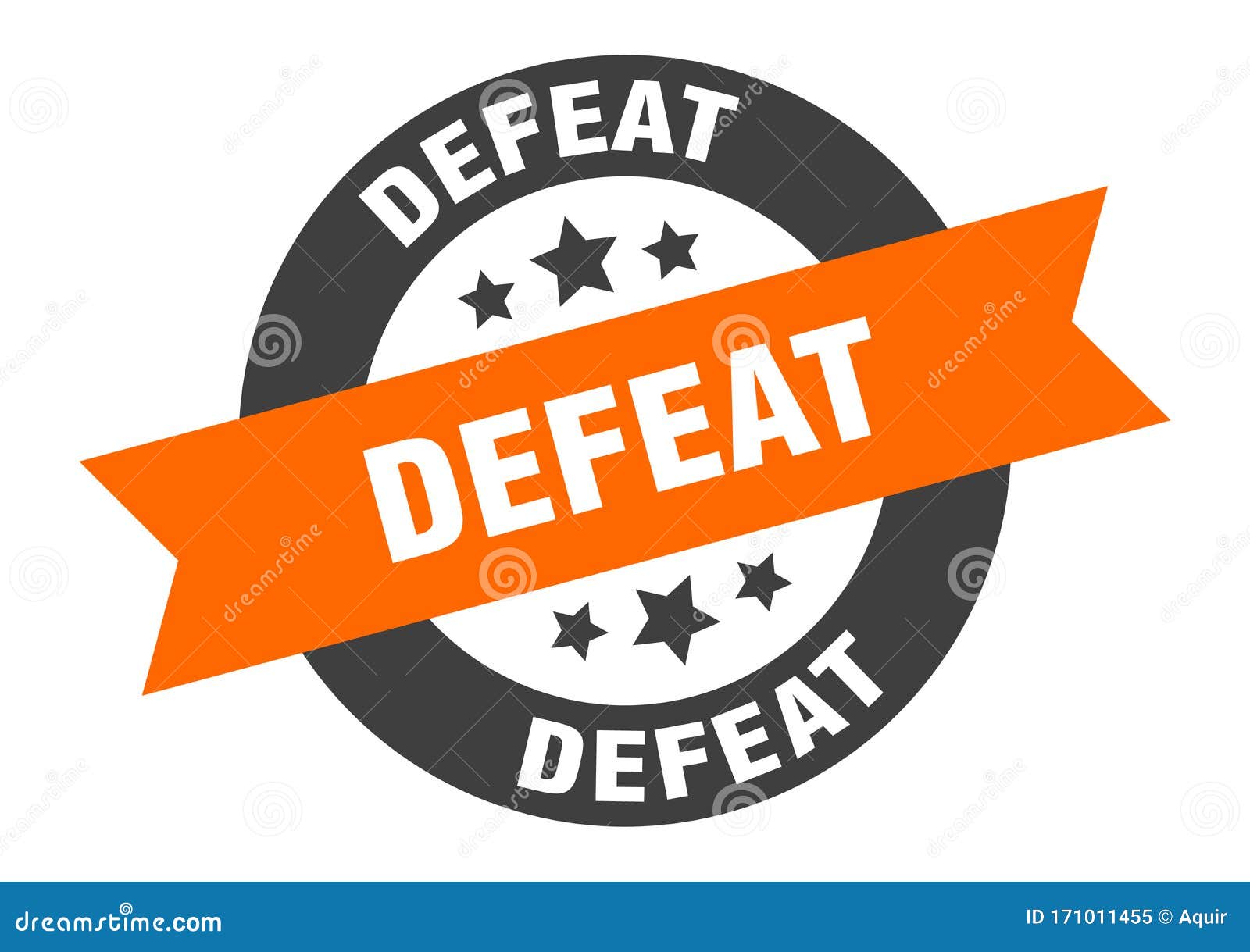 Defeat Sign. Defeat Round Ribbon Sticker Stock Vector - Illustration of ...