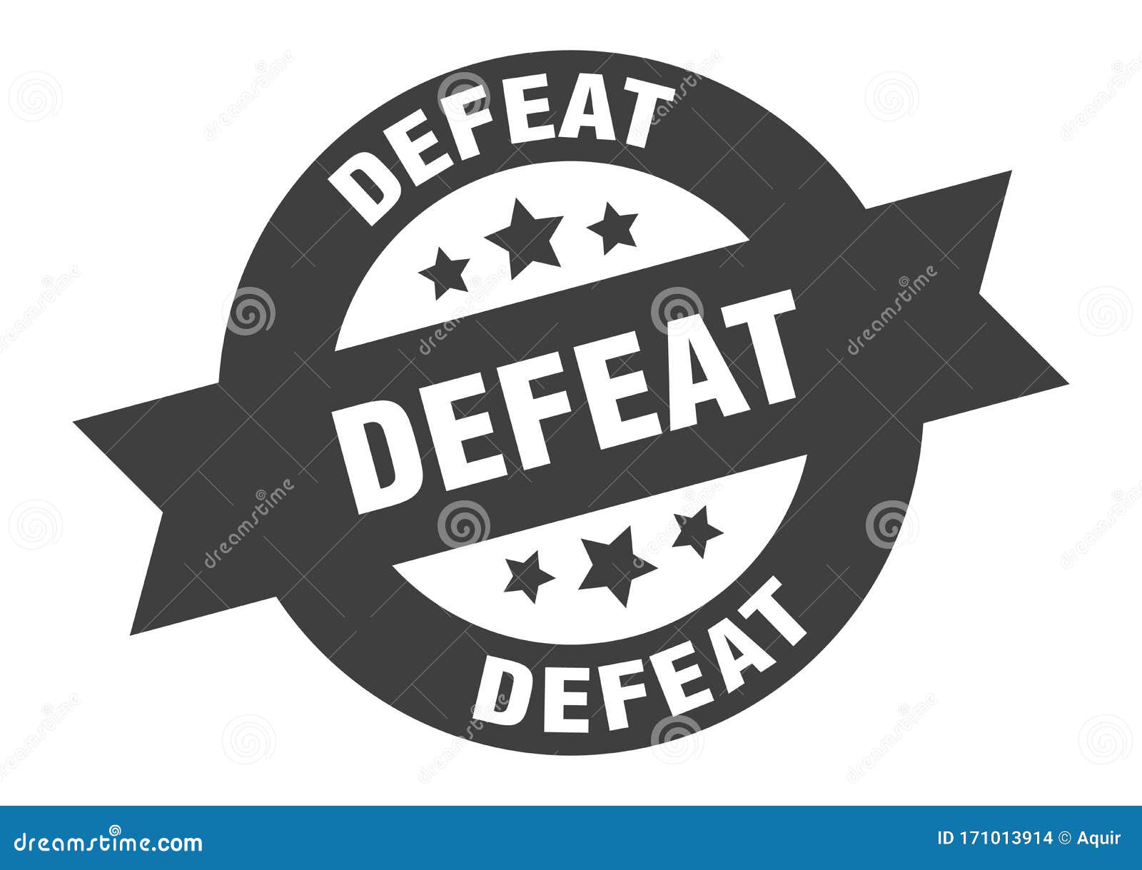 Defeat Sign. Defeat Round Ribbon Sticker Stock Vector - Illustration of ...