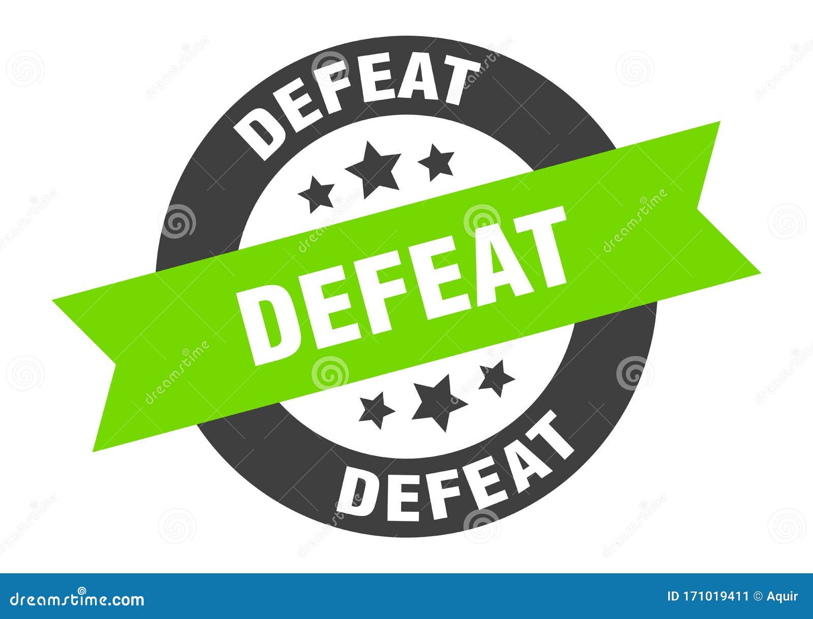 Defeat Sign. Defeat Round Ribbon Sticker Stock Vector - Illustration of ...
