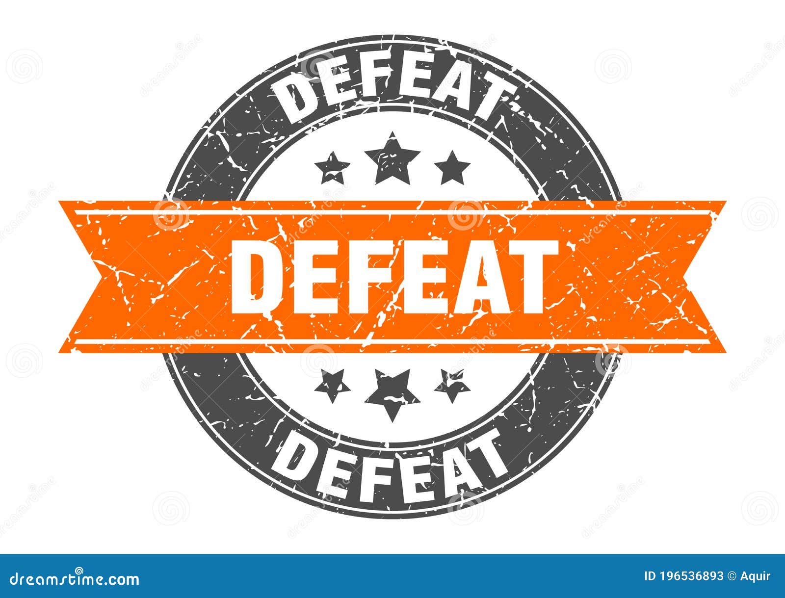 Defeat Stamp. Defeat Grunge Round Sign. Cartoon Vector | CartoonDealer ...