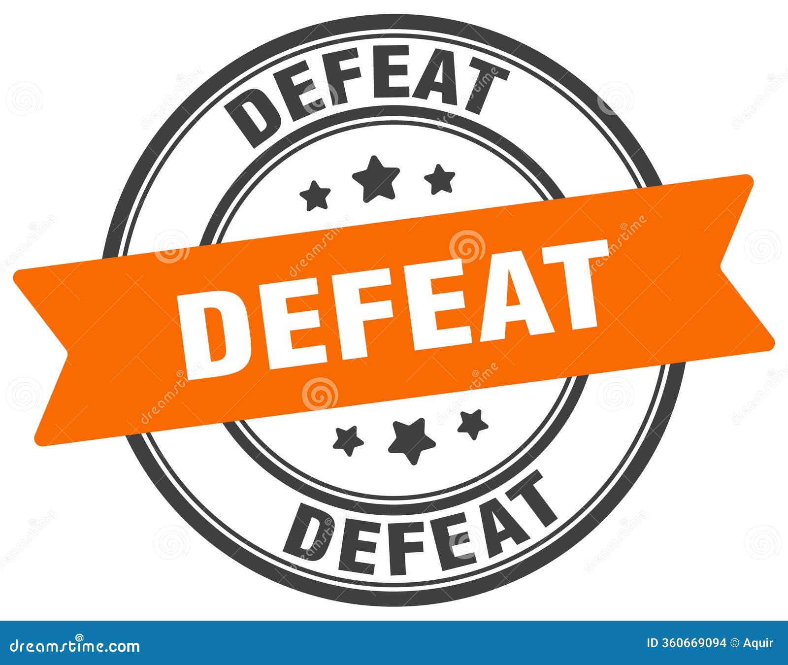Defeat Stamp. Defeat Label On Transparent Background. Round Sign ...