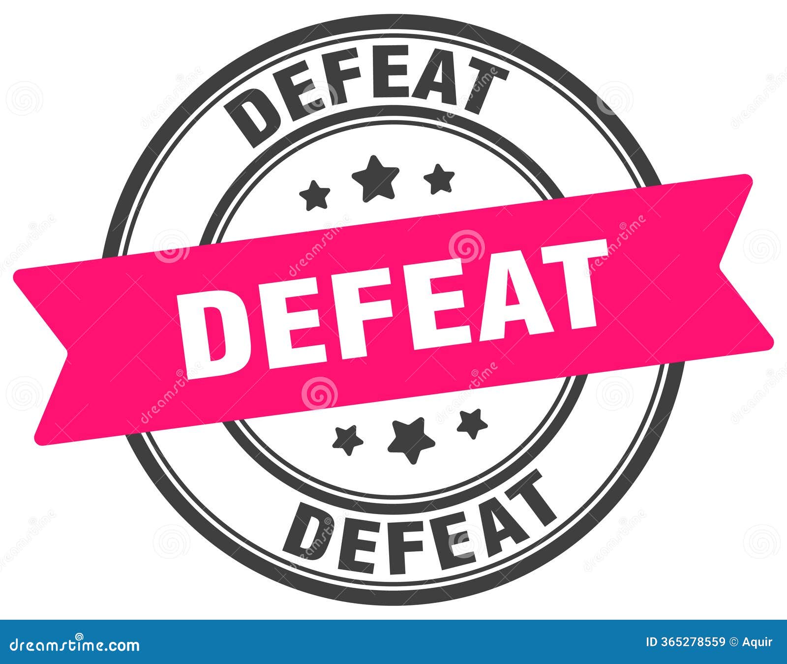 Defeat Stamp. Defeat Label On Transparent Background. Round Sign Vector ...