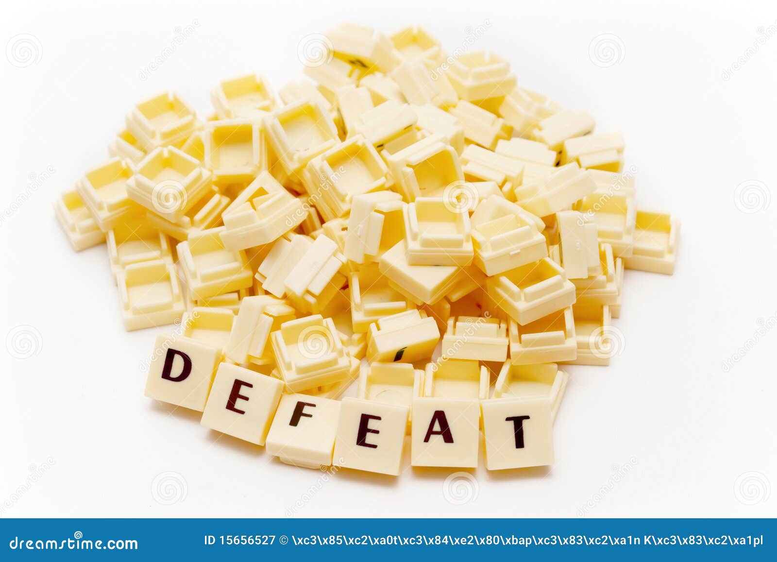 Defeat Text stock image. Image of sack, shadow, orange - 15656527