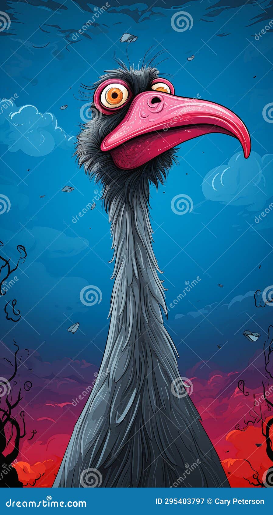 Defeated In Absurdity: A Loony Toons Portrait Of A Stoic Bird In Stock ...