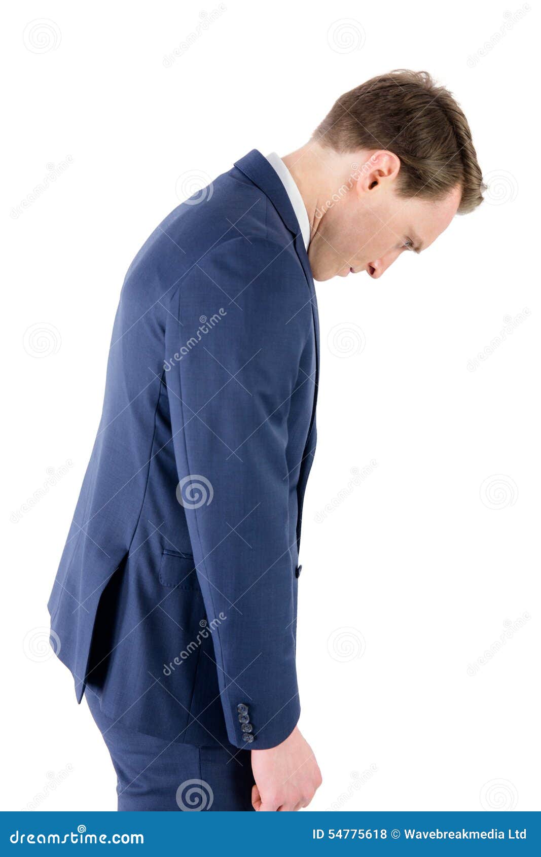 Defeated Businessman Looking Down Stock Photo - Image of male, defeat ...