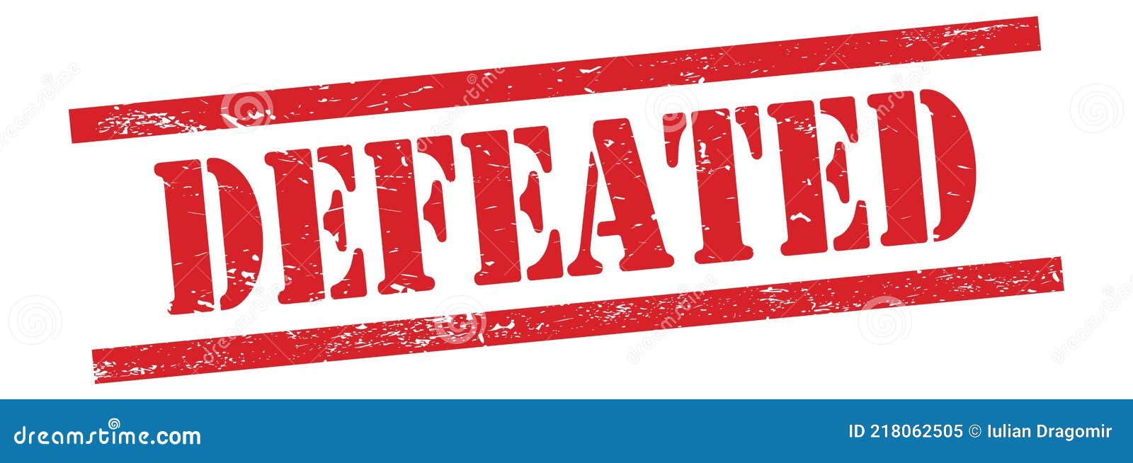 DEFEATED Text on Red Grungy Lines Stamp Stock Illustration ...