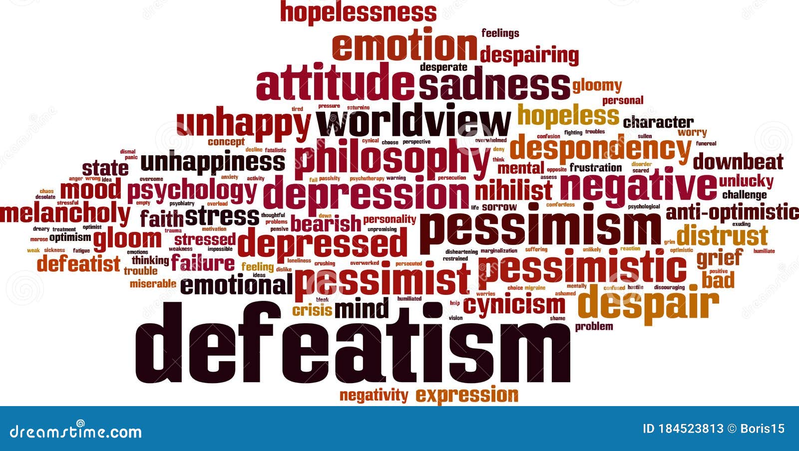 Defeatism word cloud stock vector. Illustration of nihilism - 184523813