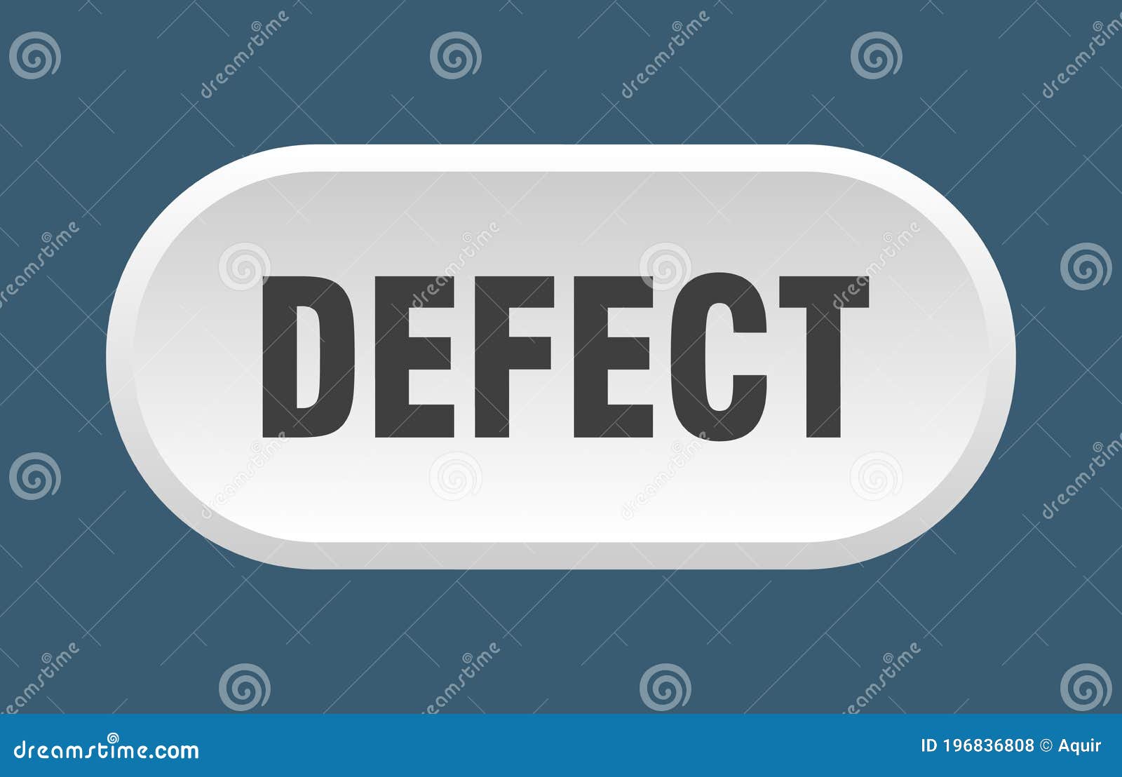 Defect button stock vector. Illustration of banner, white - 196836808