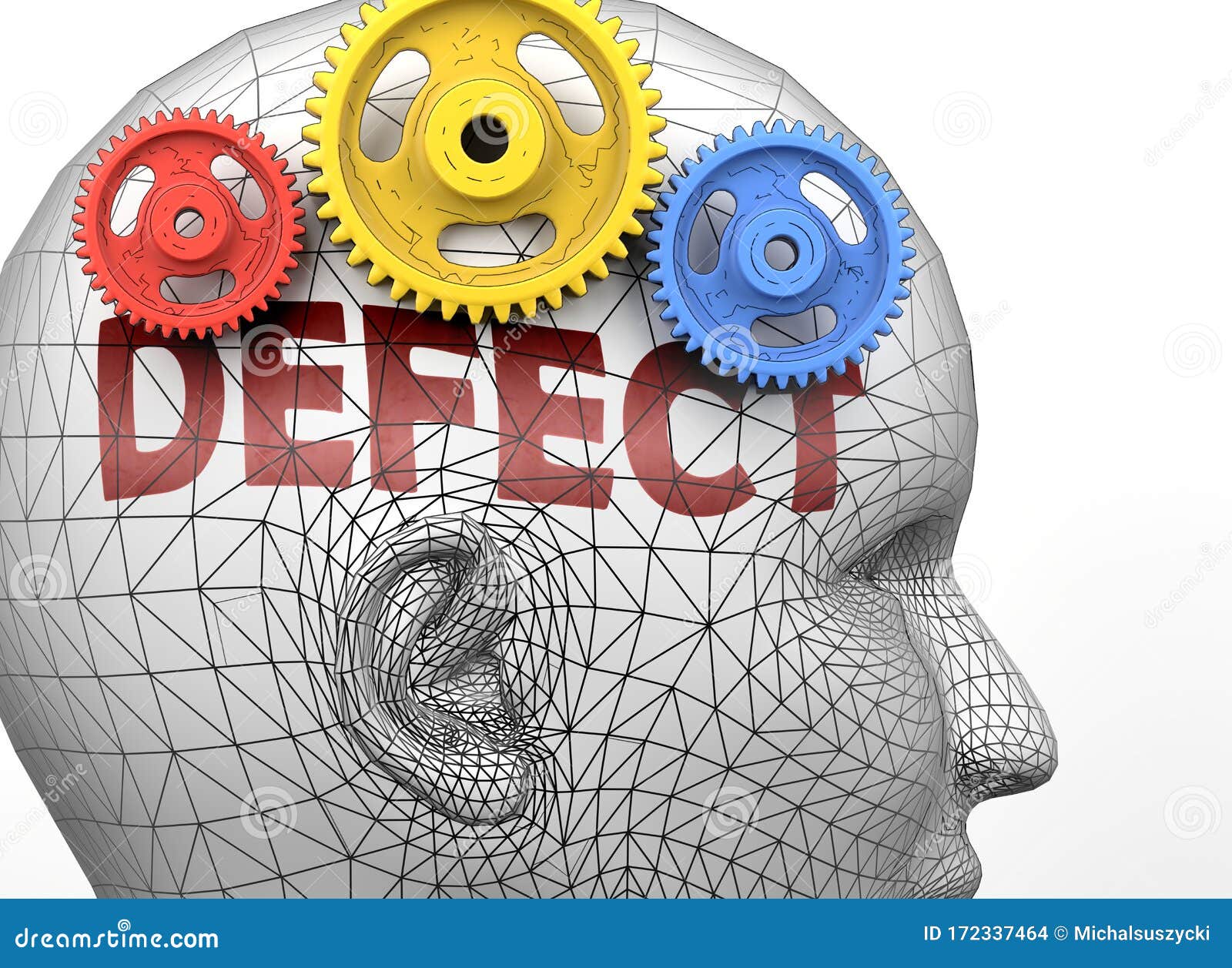 Defect and Human Mind - Pictured As Word Defect Inside a Head To ...