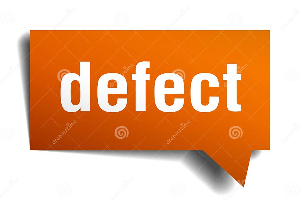 Defect Orange 3d Speech Bubble Stock Vector - Illustration of label ...