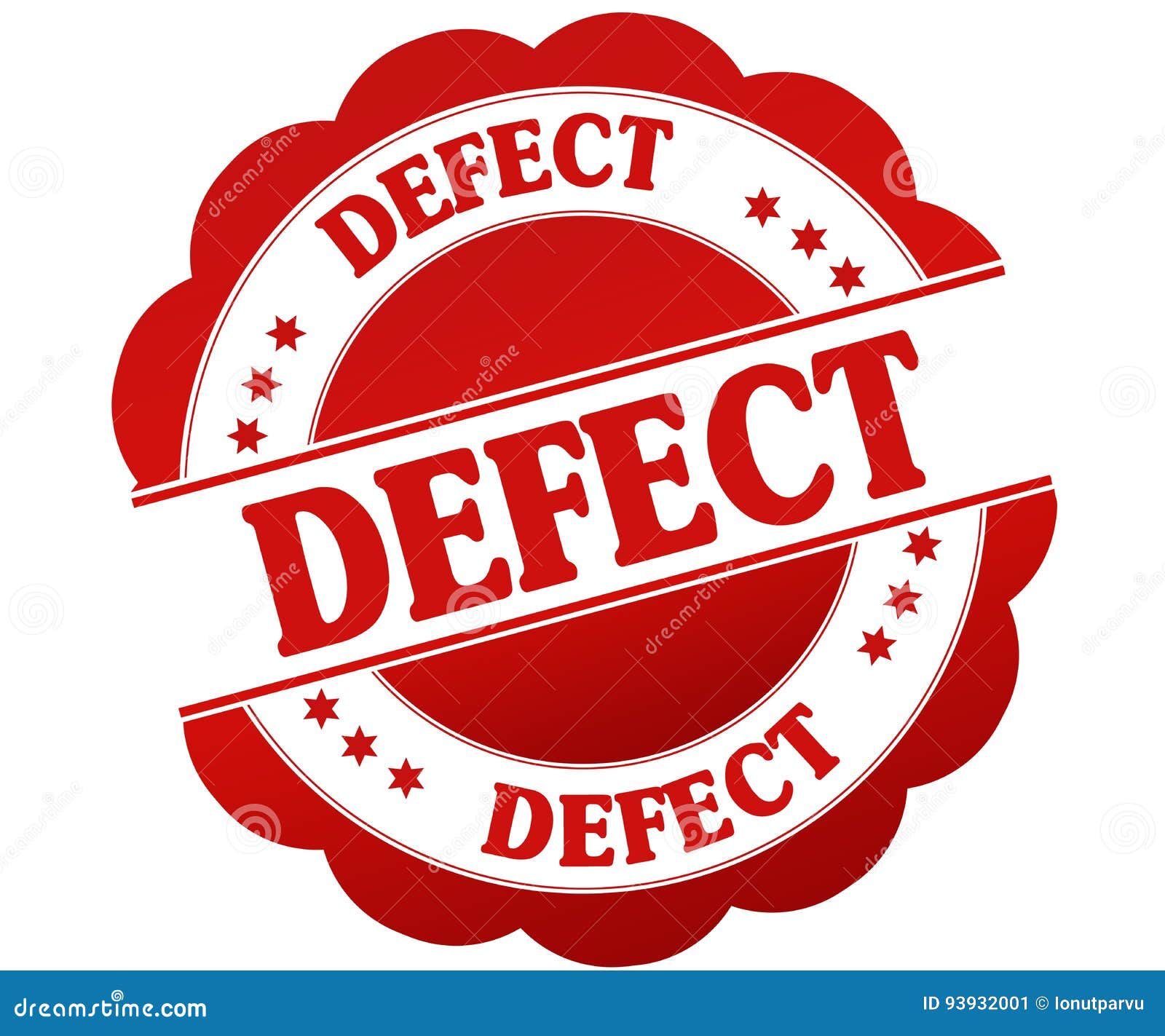 DEFECT Red Round Rubber Stamp Stock Illustration - Illustration of ...