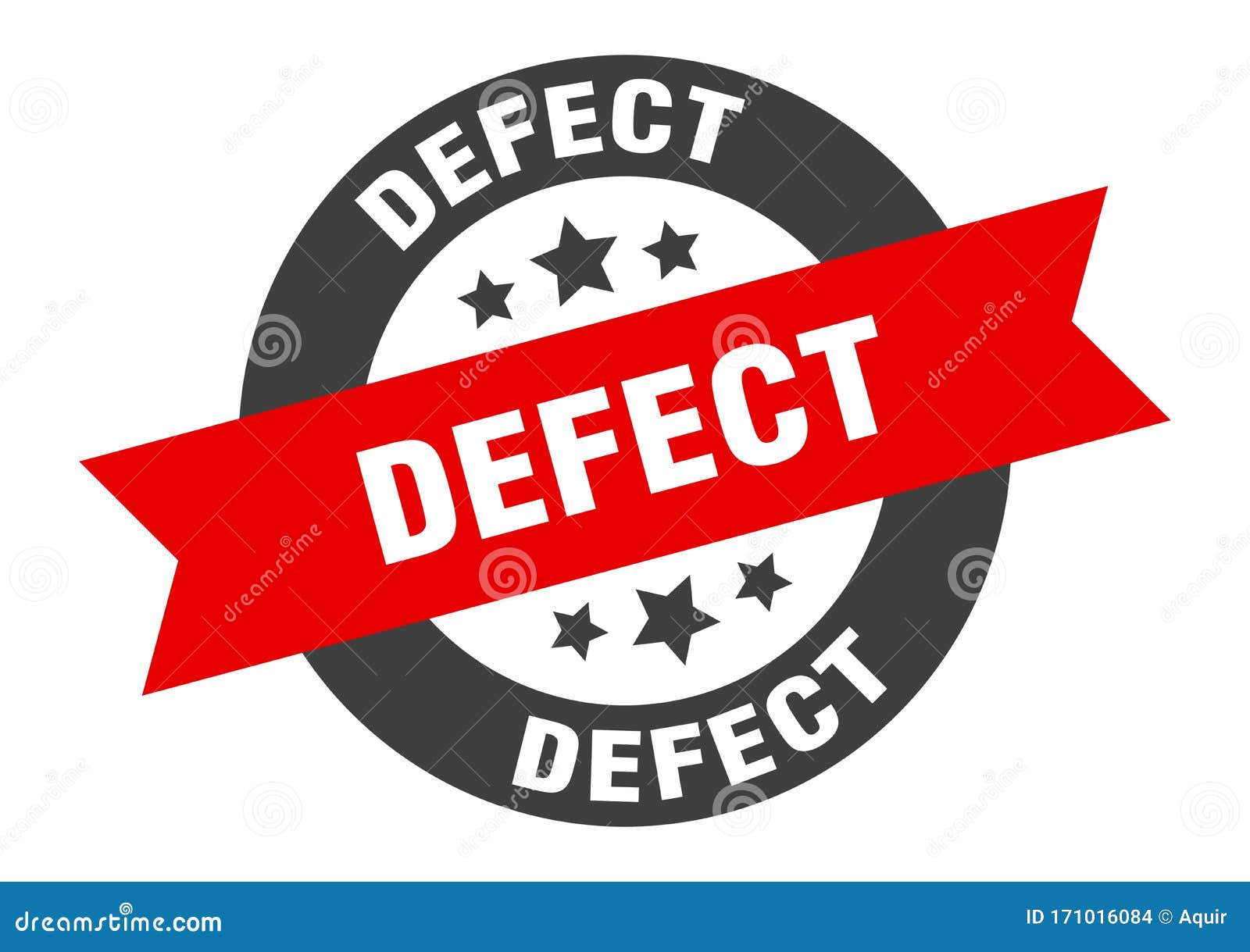 Defect Sign. Defect Round Ribbon Sticker Stock Vector - Illustration of ...