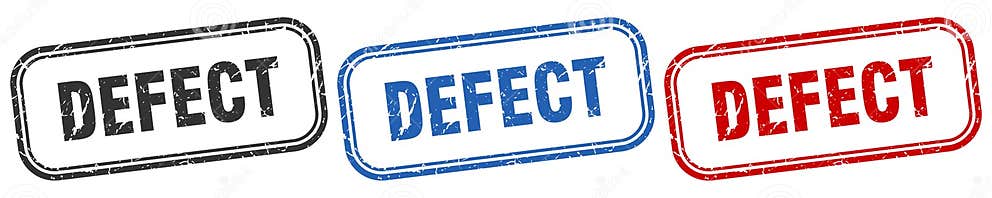 Defect Square Isolated Sign Set. Defect Stamp Stock Vector ...