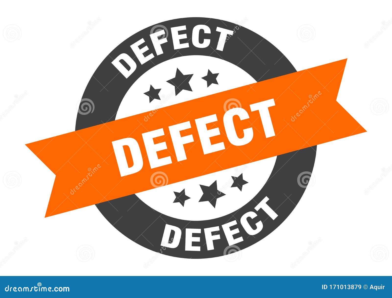 Defect Teken Defecte Ronde Lintsticker Defect Vector Illustratie ...