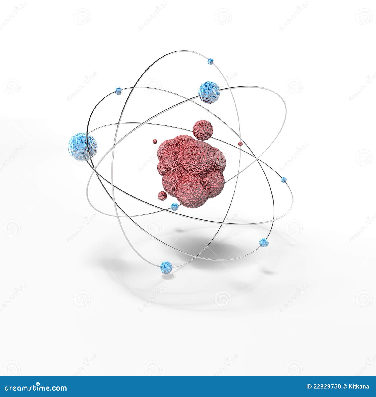 Defected red bulging atom stock illustration. Illustration of science ...
