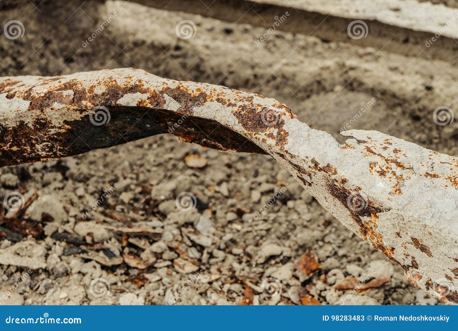 Defective Damaged Steel Structure Element. Corrosion. Stock Image ...