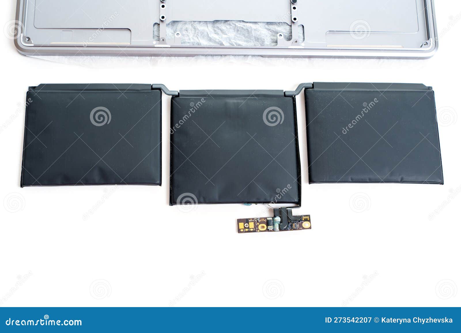 Defective Laptop Battery by a Disassembled Laptop Stock Image - Image ...