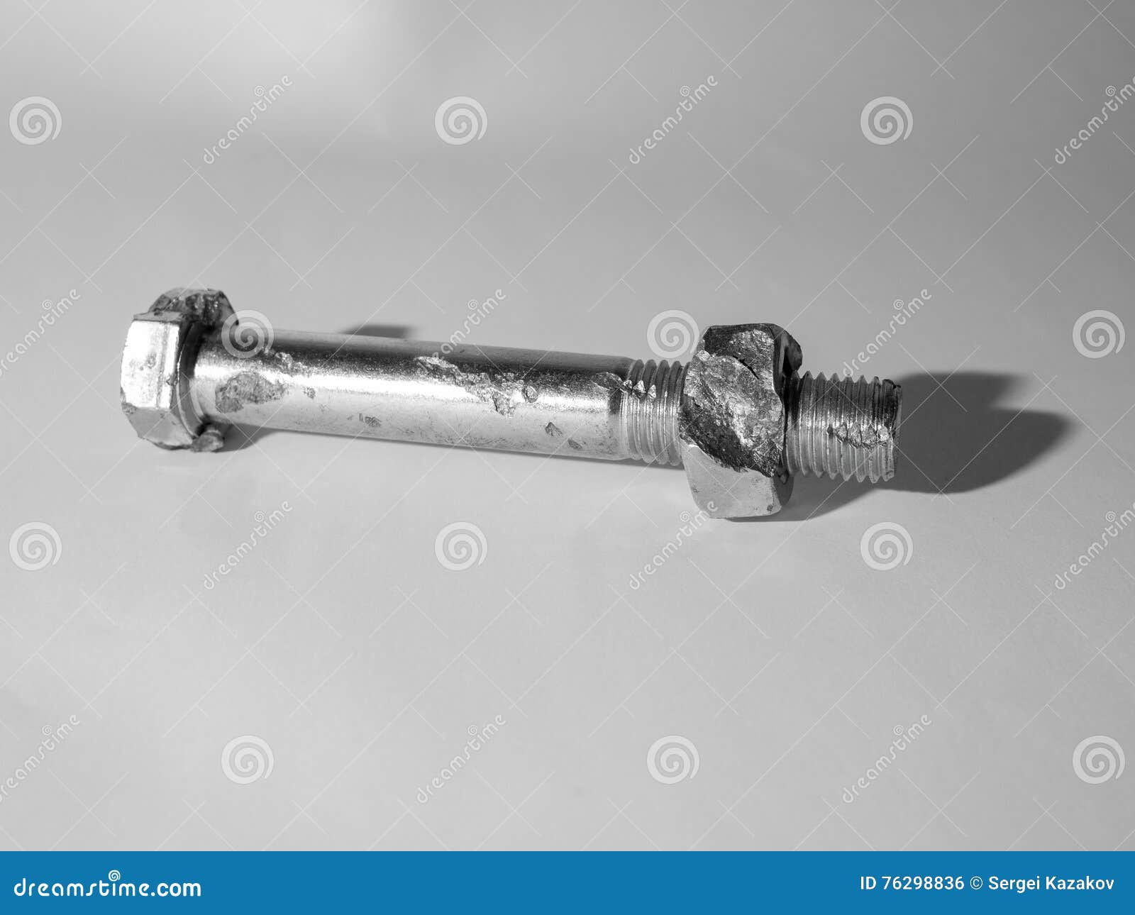Defective Metric Bolt with Nut Closeup Stock Photo - Image of dent ...