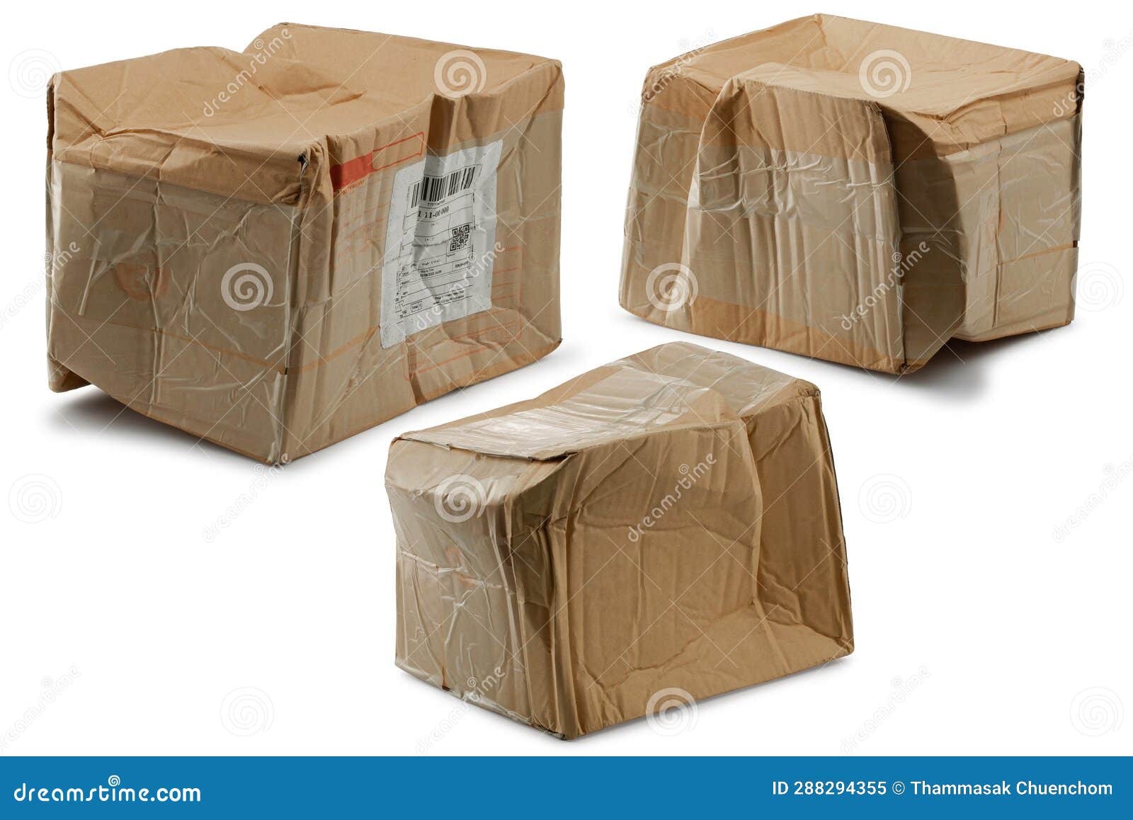 Defective Parcel Box on White Background Stock Image - Image of ...