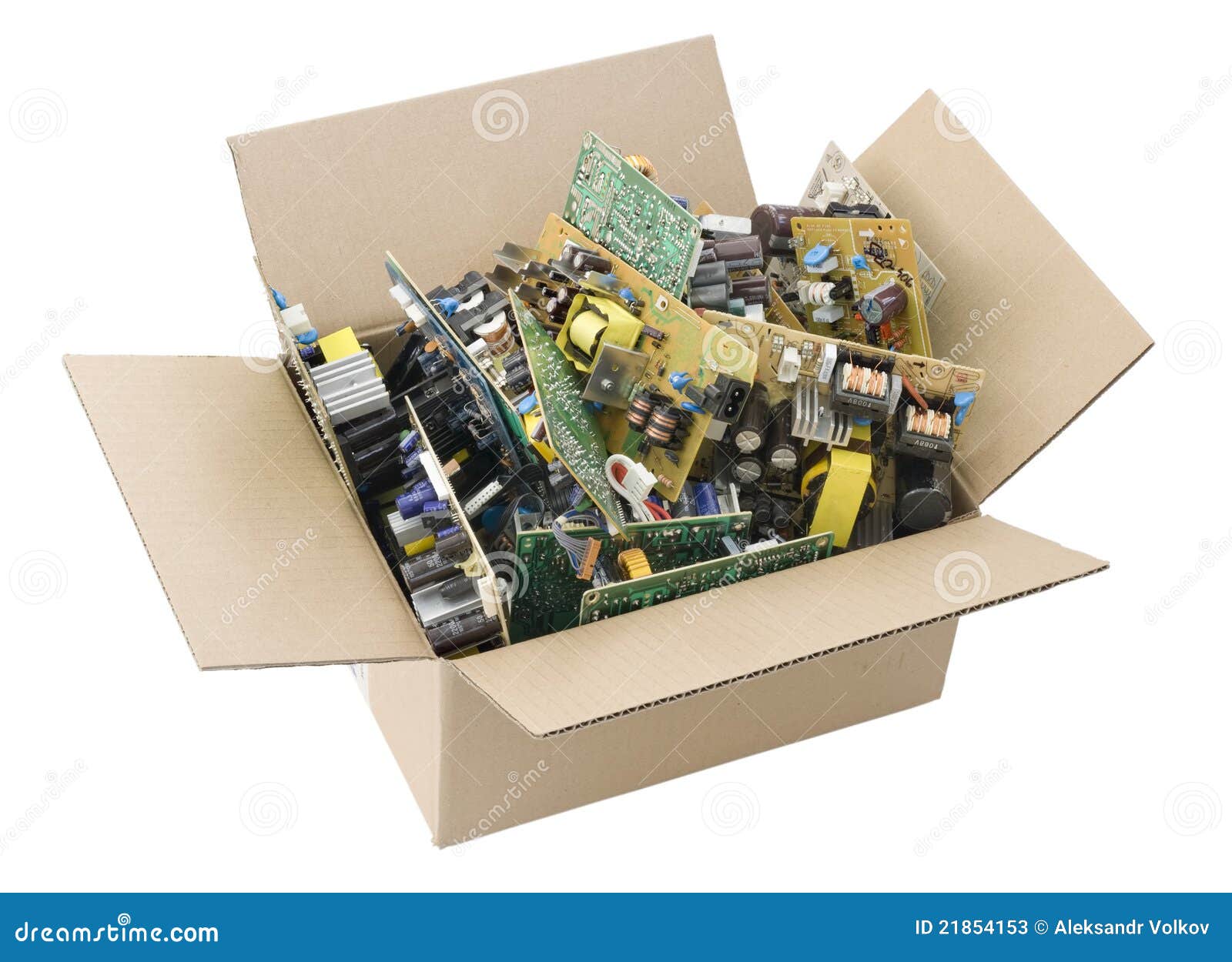 Defective Printed Circuit Boards in Box Stock Image - Image of ...