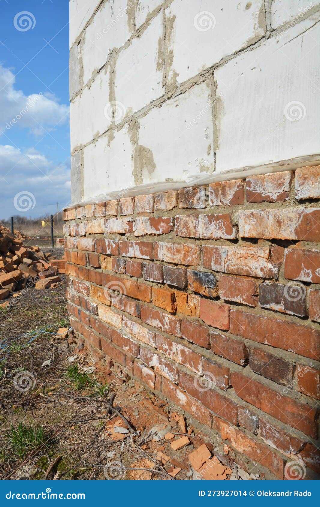 Defects in Brickwork. Close Up on Poor Quality Bricks for New House ...