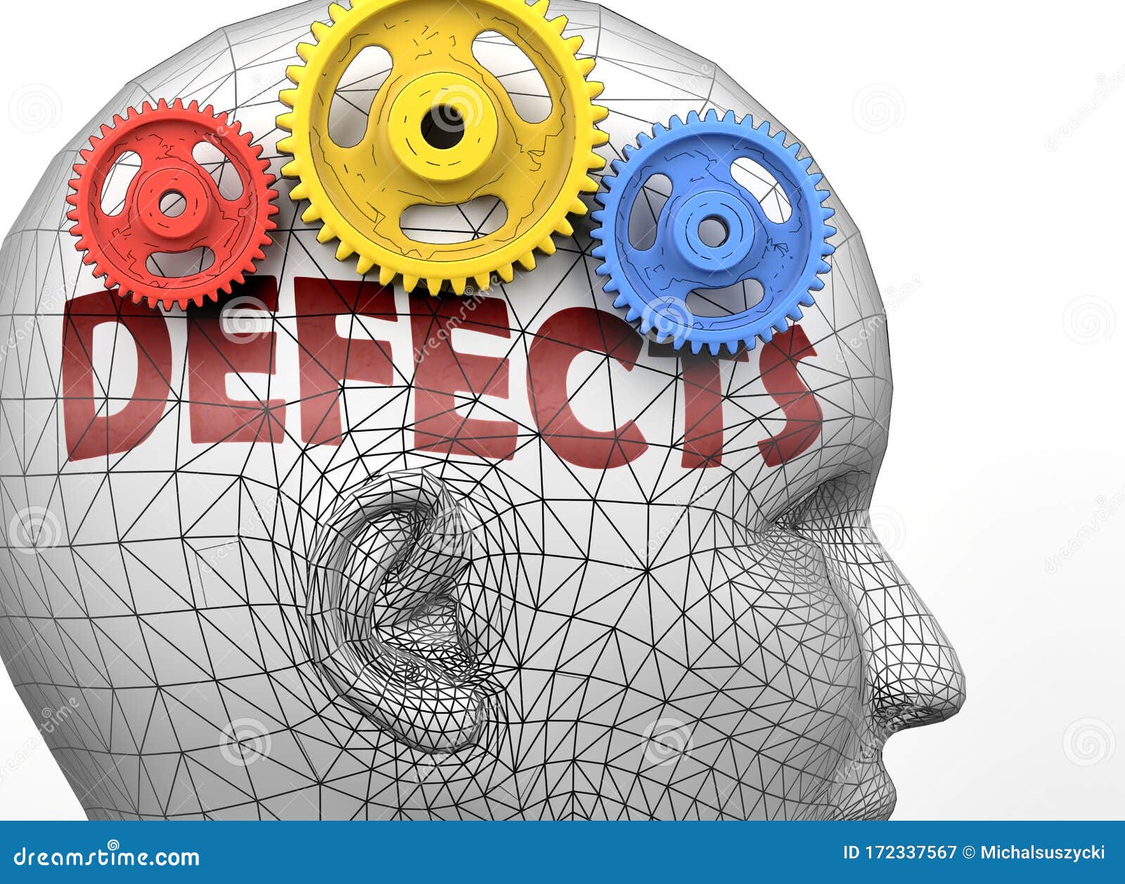 Defects And Human Mind - Pictured As Word Defects Inside A Head To ...