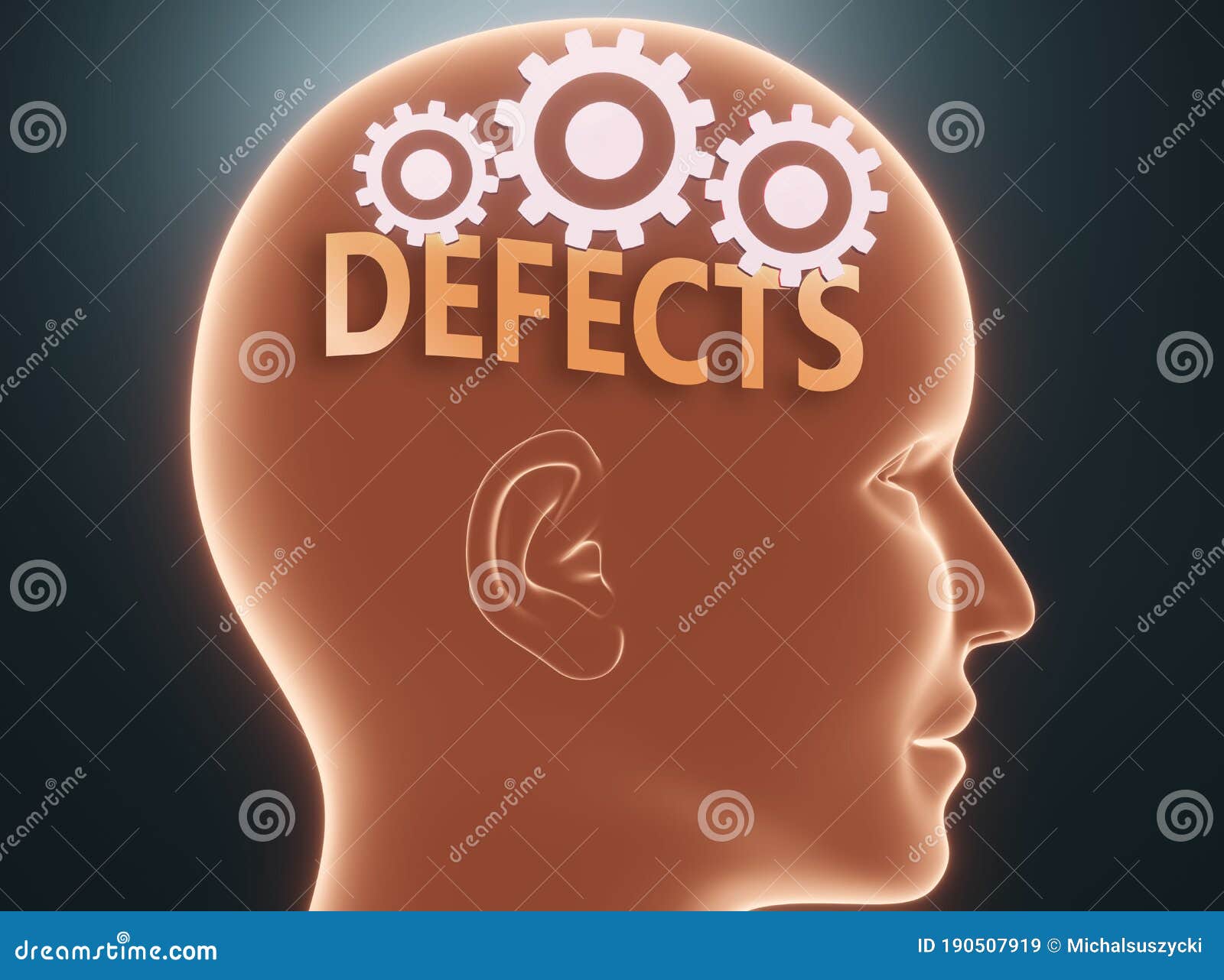 Defects Inside Human Mind - Pictured As Word Defects Inside a Head with ...