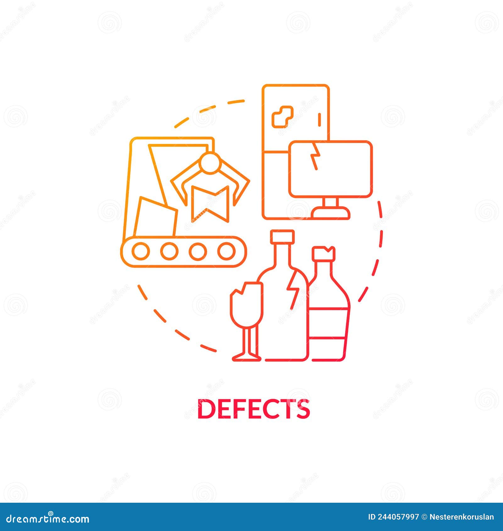 Defects Red Gradient Concept Icon Stock Vector - Illustration of icon ...