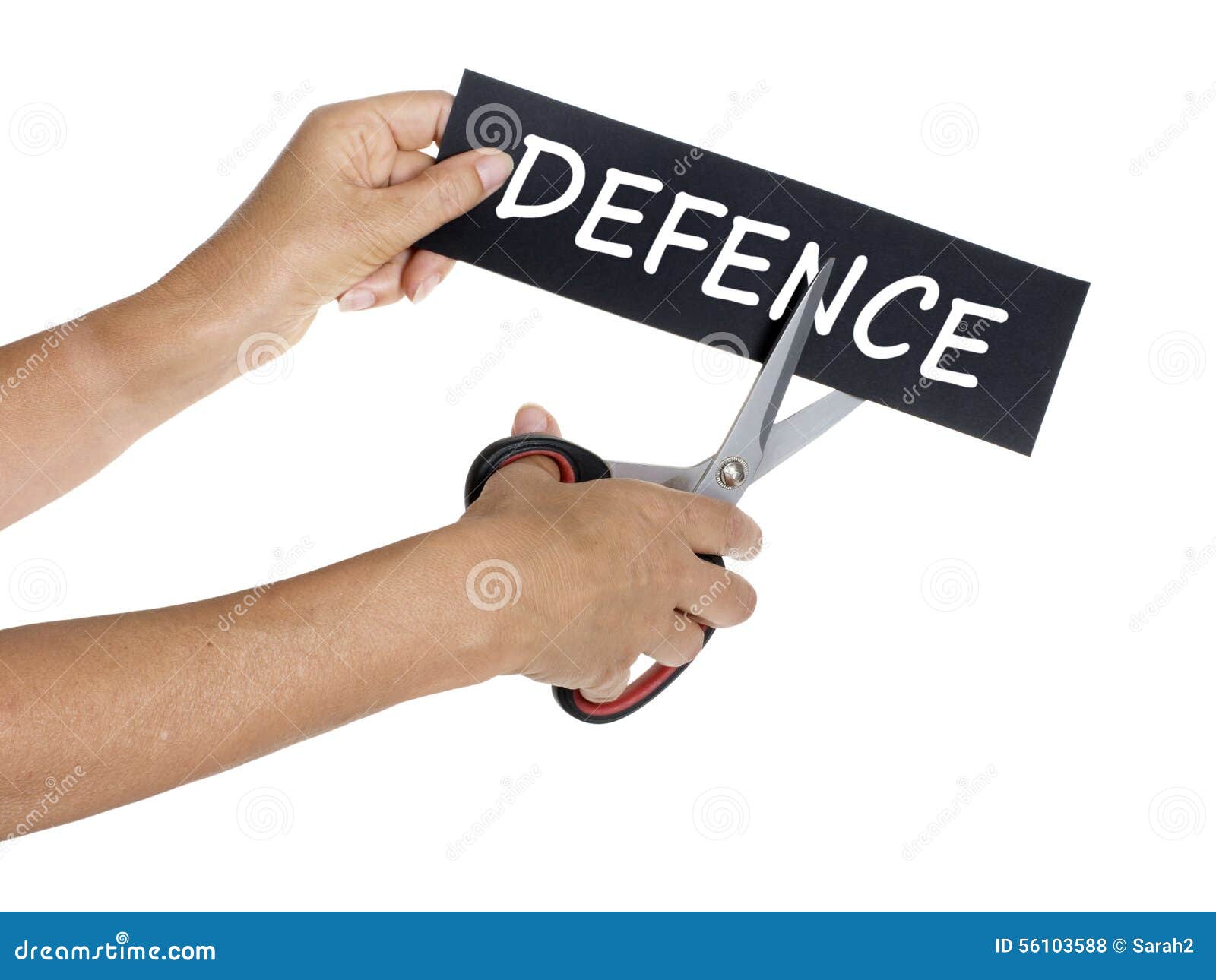 Defence Cuts, Concept. Hand with Scissors Stock Photo - Image of ...