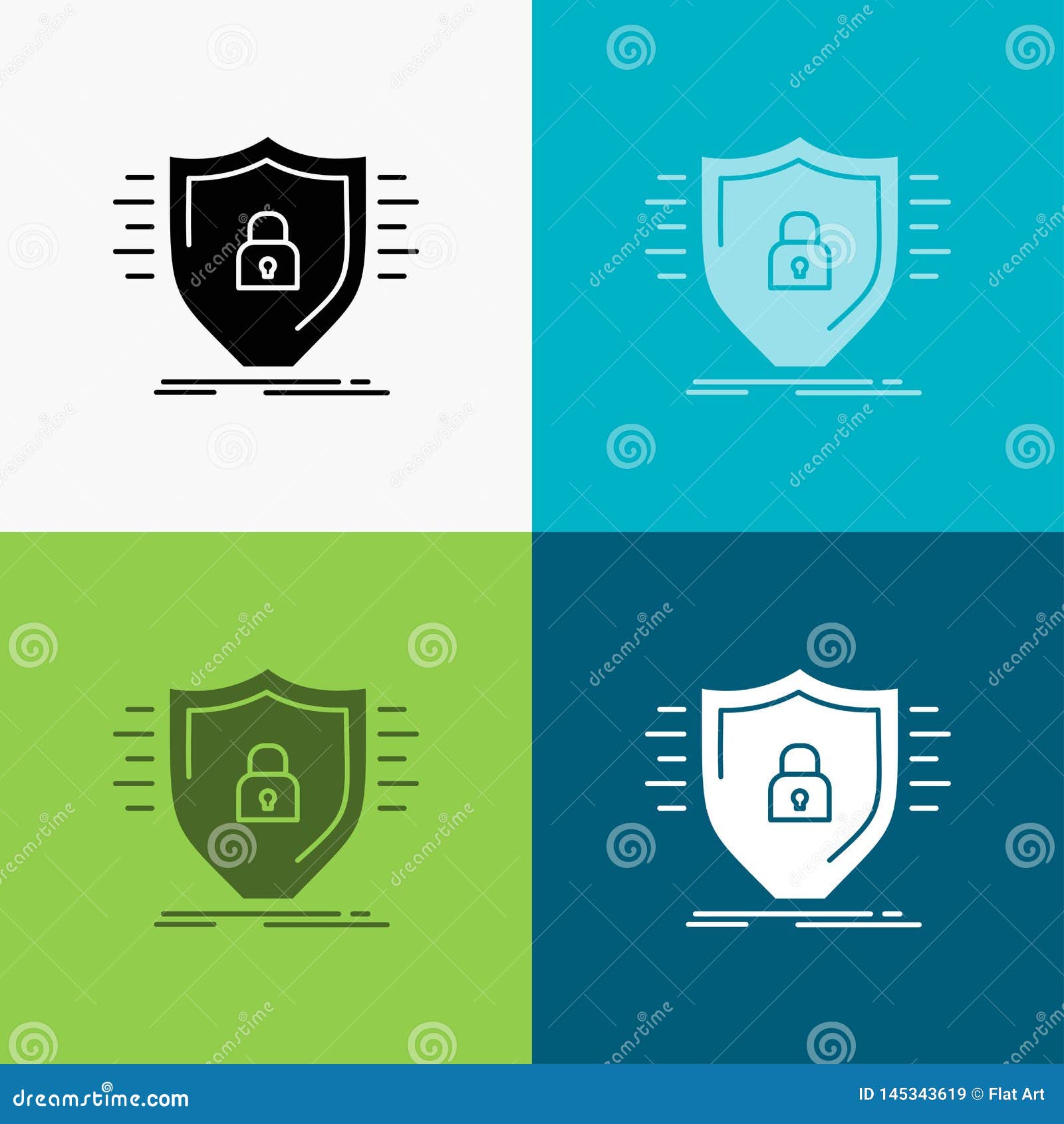 Defence, Firewall, Protection, Safety, Shield Icon Over Various ...