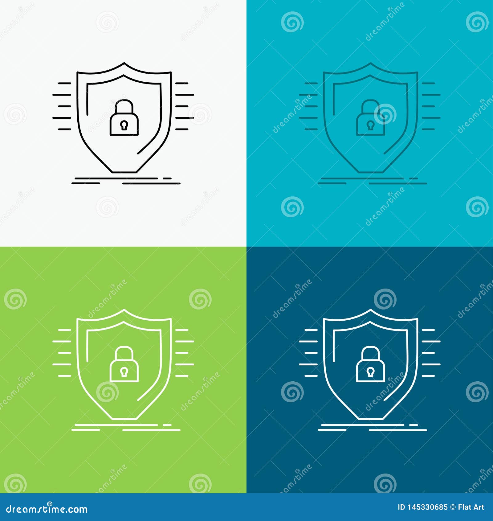 Defence, Firewall, Protection, Safety, Shield Icon Over Various ...