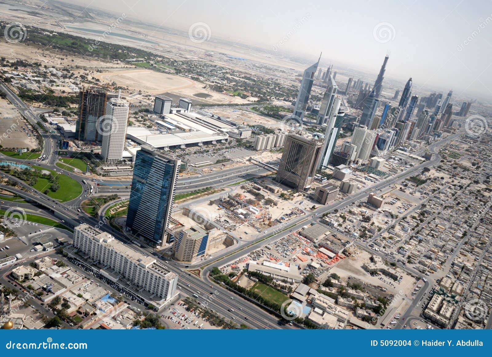 Defence Roundabout & Sheikh Zayed Road in Dubai Stock Photo - Image of ...