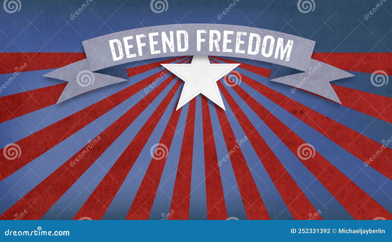 Defend Freedom Message on US American Color Scheme Design Stock ...