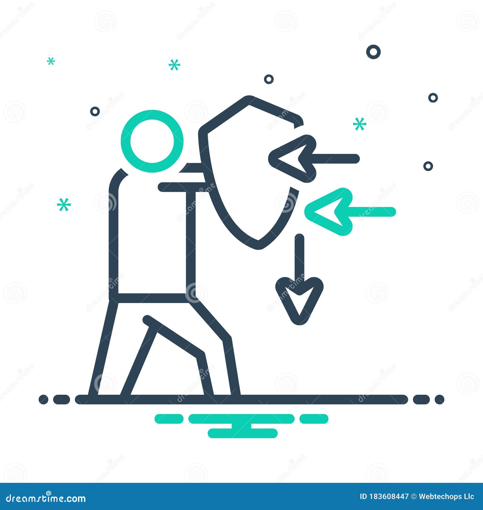 Mix Icon for Defend, Guard and Safeguard Stock Vector - Illustration of ...