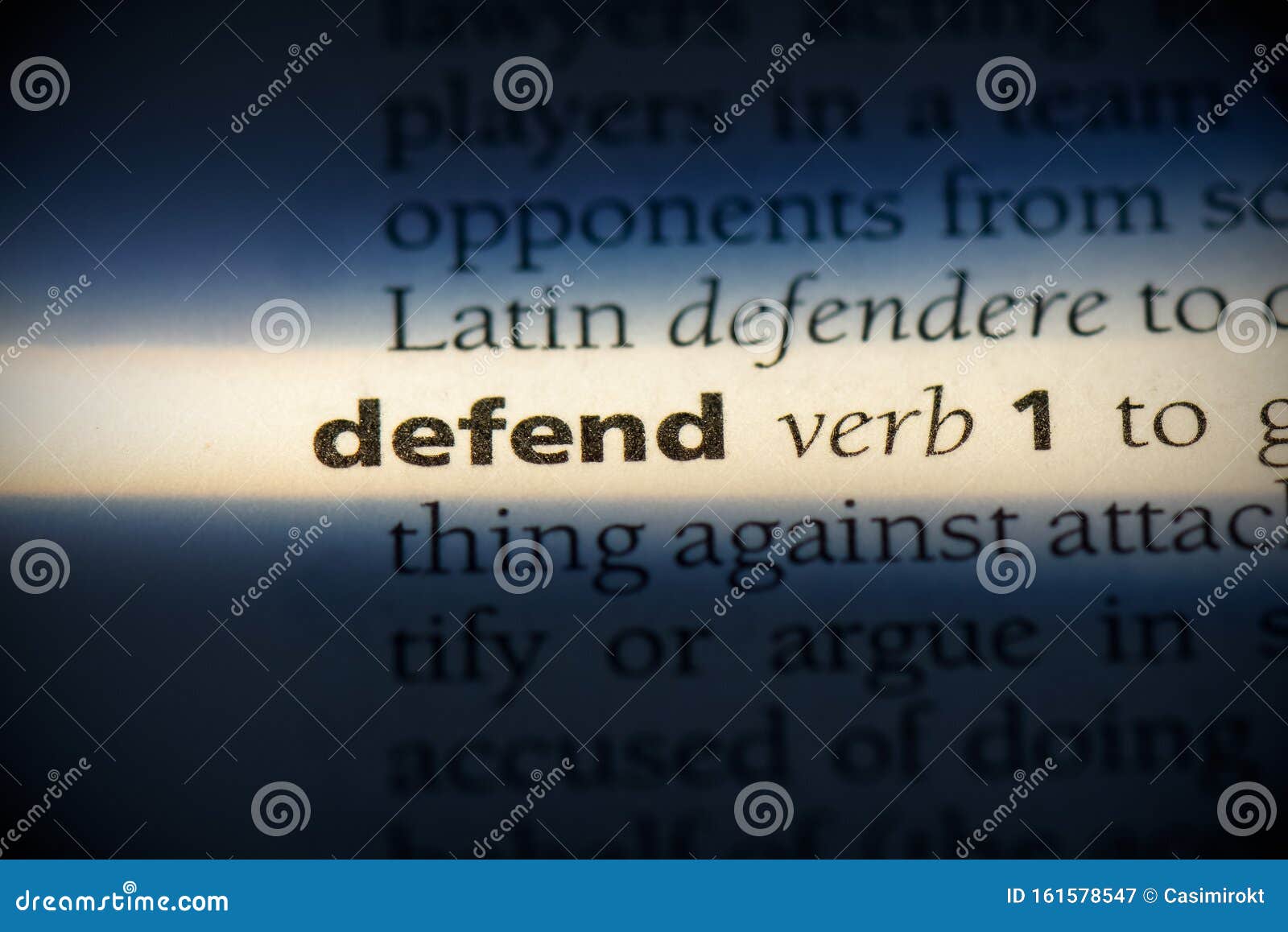 Defend stock image. Image of vocabulary, etymology, info - 161578547