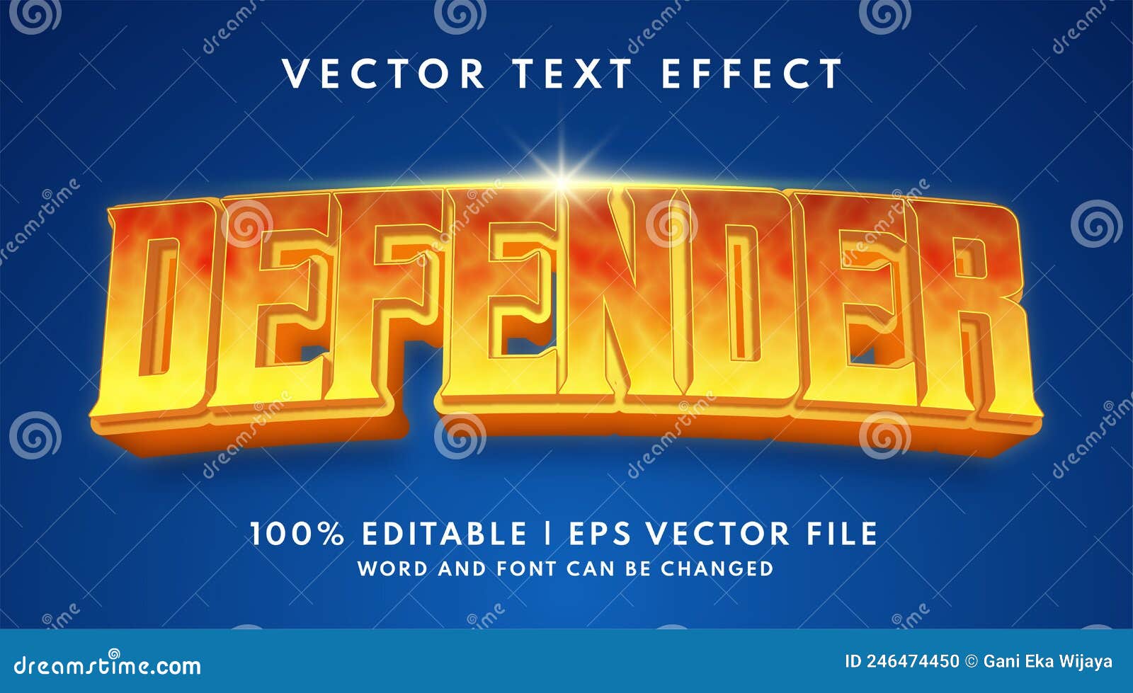 Defender Text Effect Template Stock Vector - Illustration of realistic ...