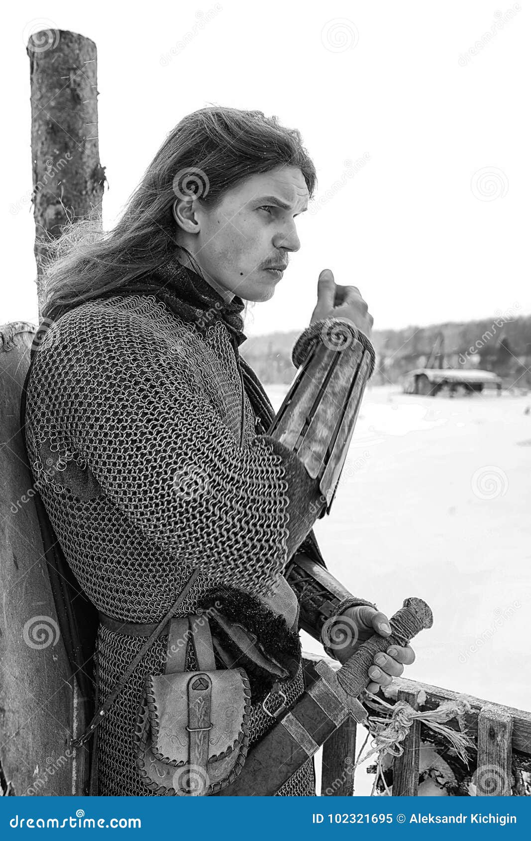 Defender the Young Warrior in Armor Stock Image - Image of historical ...