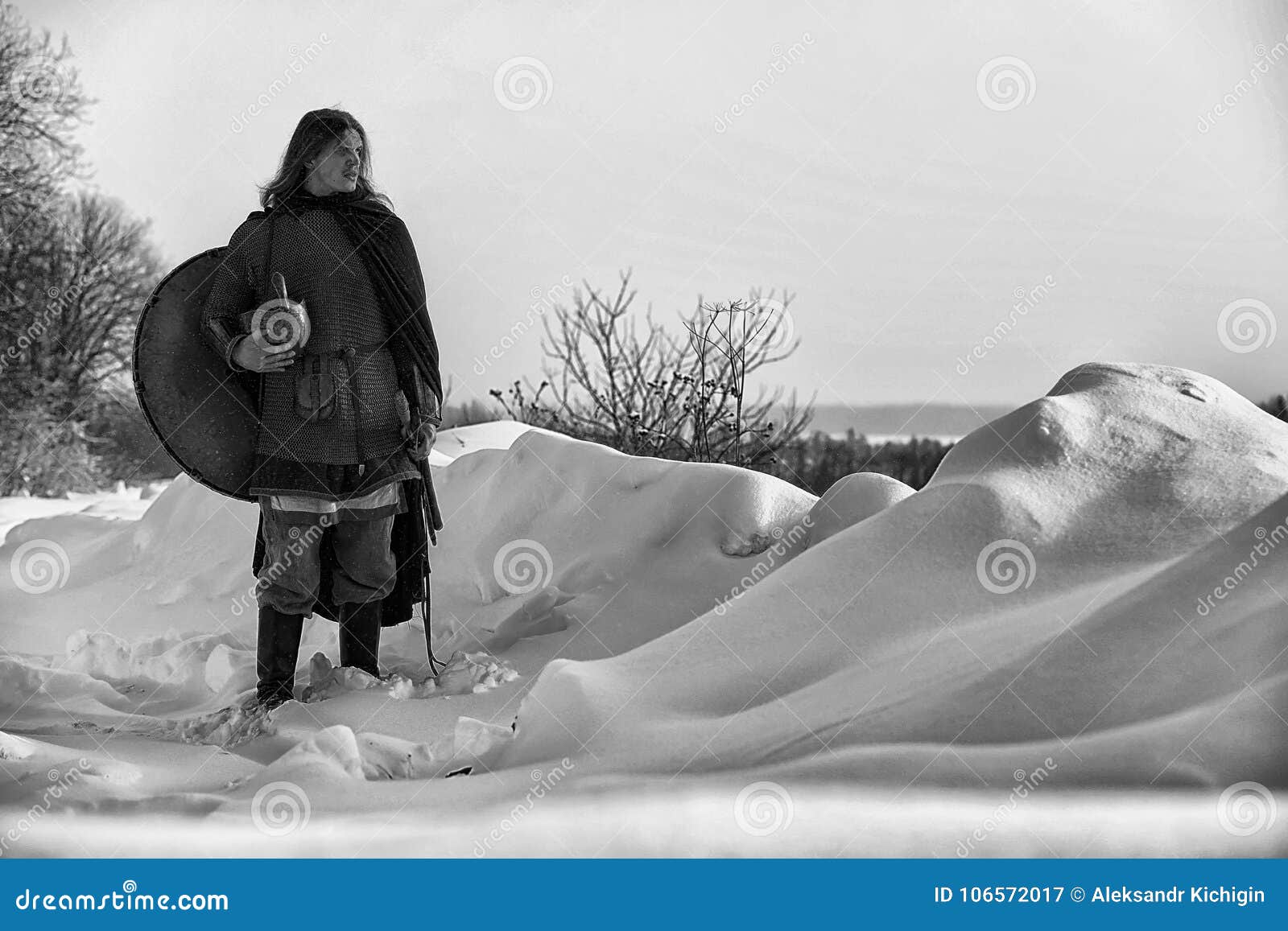 Defender the Young Warrior in Armor Stock Image - Image of metallic ...