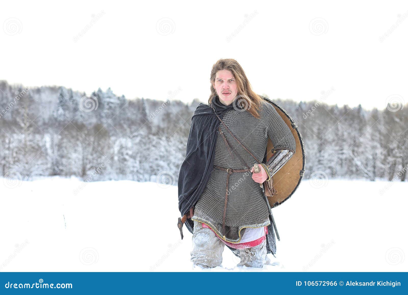 Defender the Young Warrior in Mail Armor Stock Photo - Image of person ...