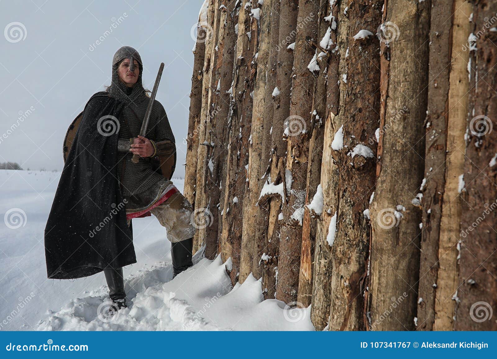 Defender the Young Warrior in Mail Armor Stock Image - Image of gloves ...
