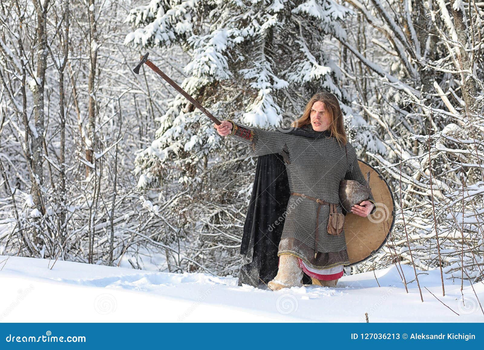 Defender the Young Warrior in Mail Armor Stock Image - Image of history ...